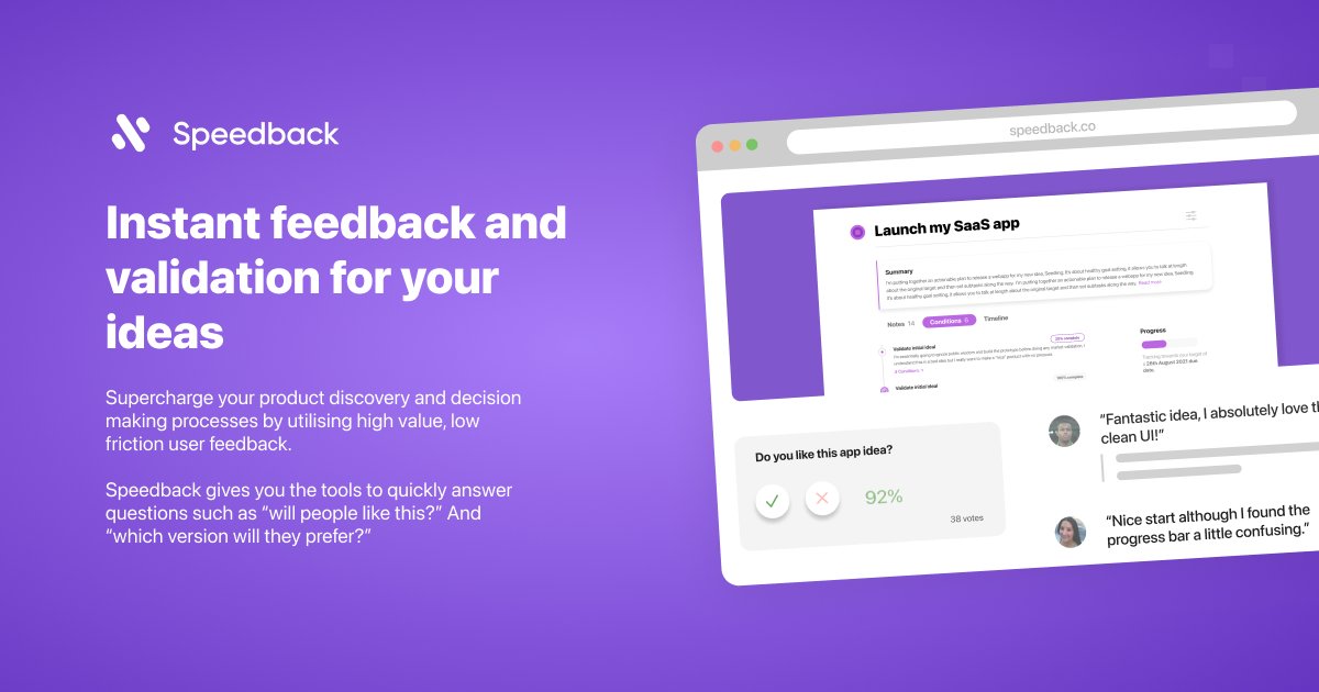 Speedback • User feedback and validation tool